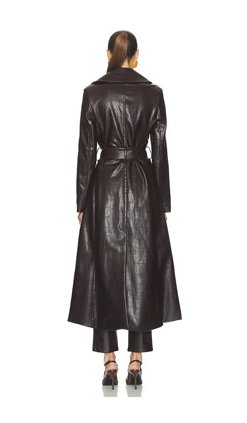 Bardot Andros Faux Croc Leather Coat In Purple