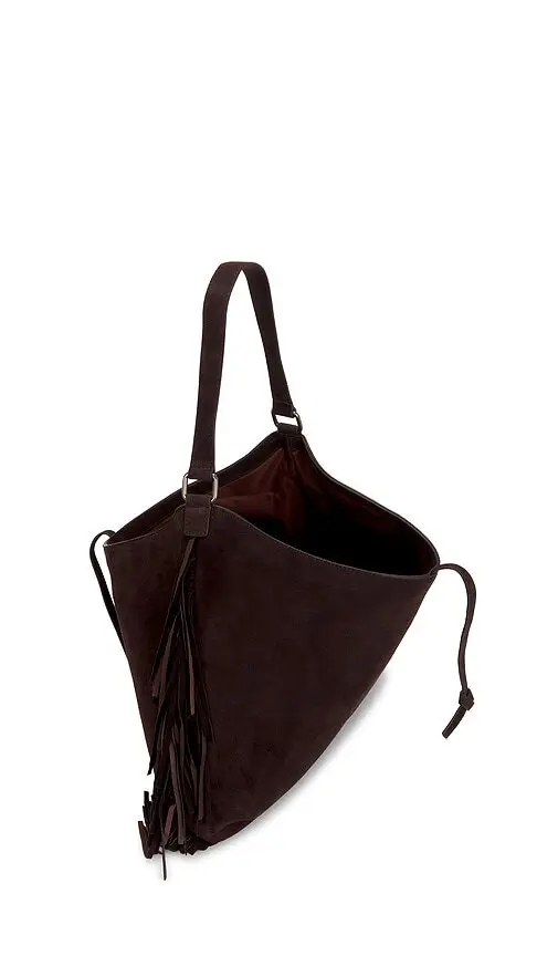 Free People Finn Fringe Shoulder Bag In Brown - Espresso