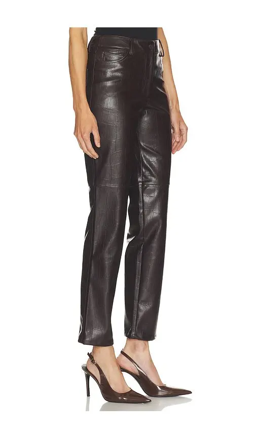 Bardot Nia Faux Croc Leather Pant In Burgundy