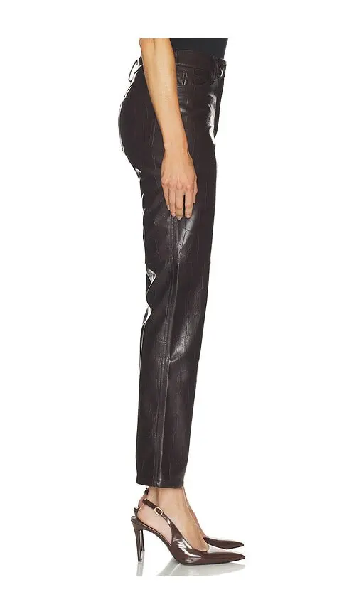 Bardot Nia Faux Croc Leather Pant In Burgundy