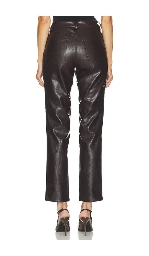 Bardot Nia Faux Croc Leather Pant In Burgundy