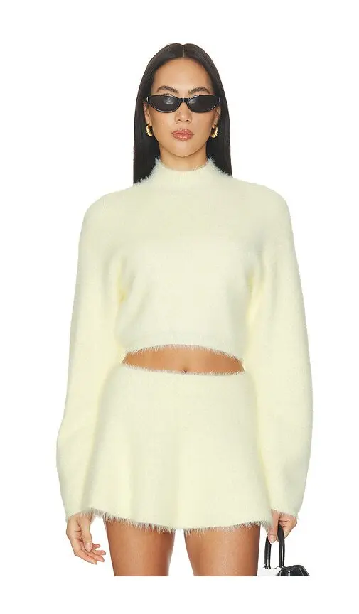 LOVERS AND FRIENDS Ellianna Mock Neck Sweater In Ivory