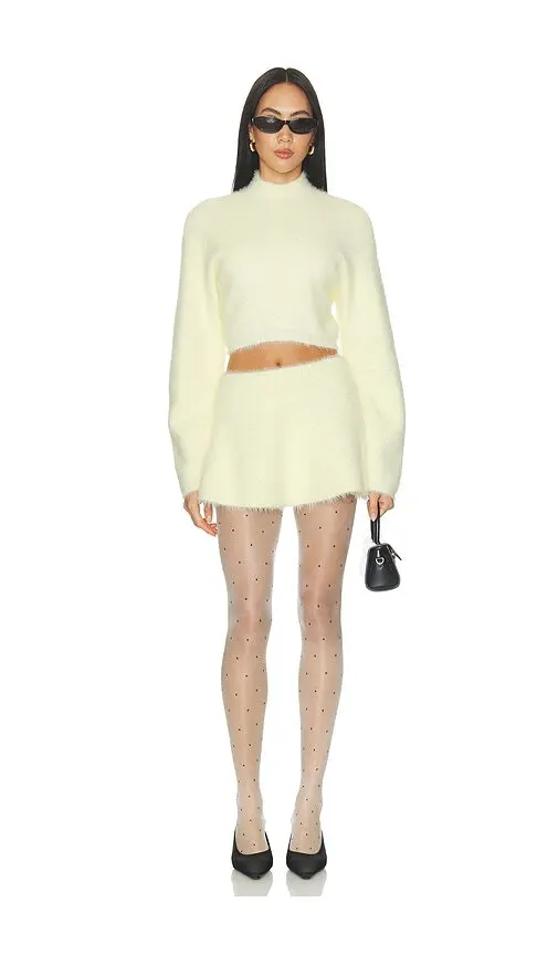 LOVERS AND FRIENDS Ellianna Mock Neck Sweater In Ivory