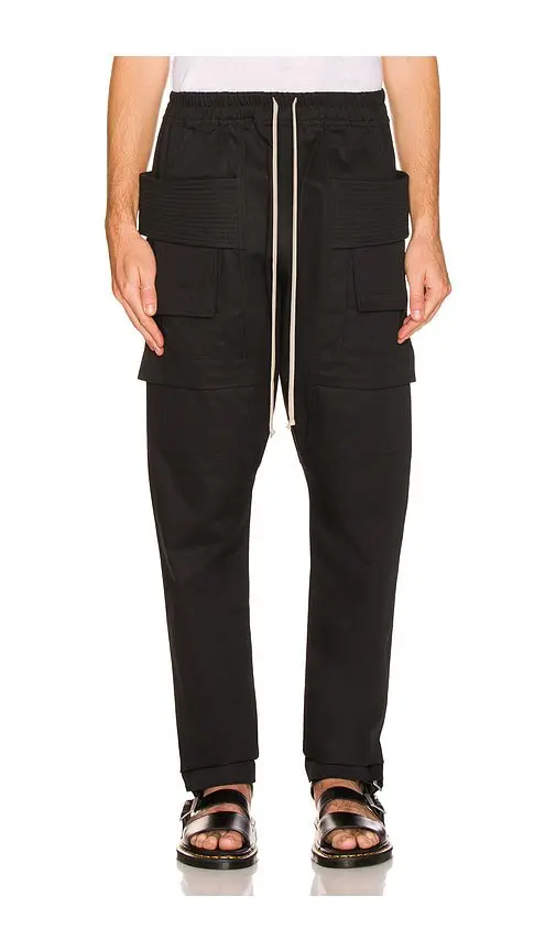 Rick Owens Cotton Twill Creatch Cargo Drawstring