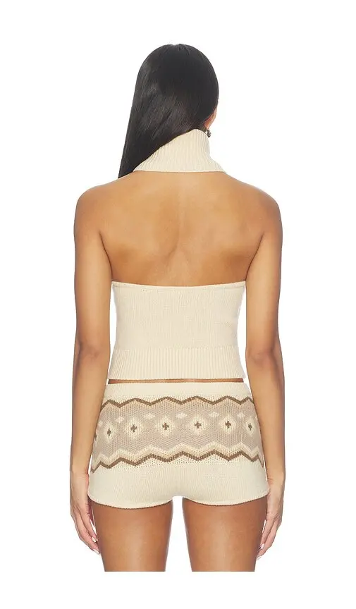 Tularosa Peggy Fair Isle Halter Tank In Ivory
