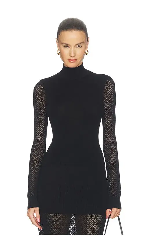 LOVERS AND FRIENDS Belen Mock Neck Sweater - Black