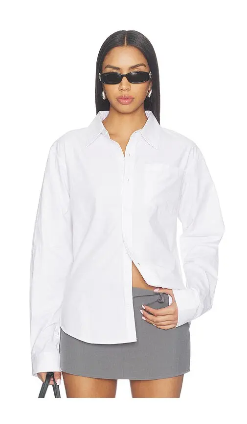 Lioness Hailey Button Up Shirt In White - Sugar