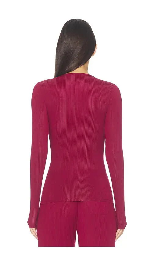 NEGATIVE UNDERWEAR Whipped Henley In Burgundy