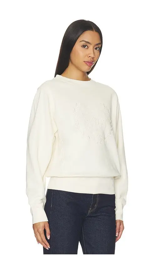 ANINE BING Harry Shrunken Signet Sweatshirt In Ivory