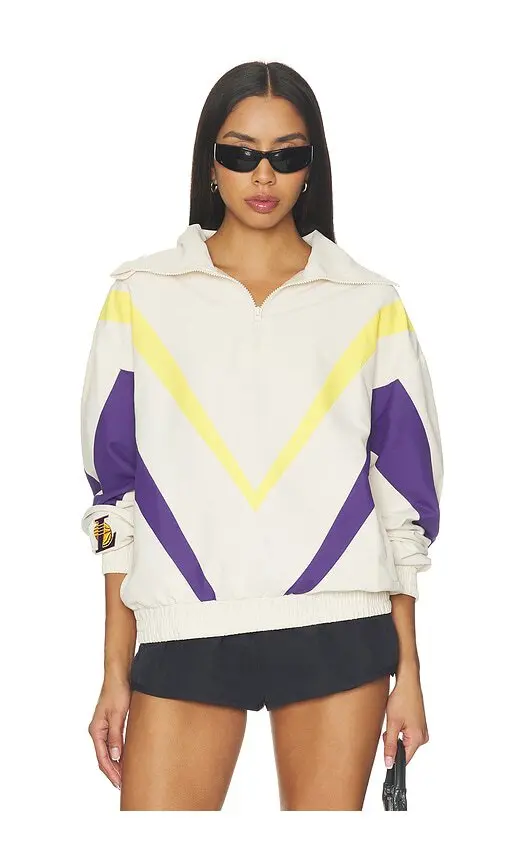 Terez Los Angeles Lakers Windbreaker In Cream - Multi