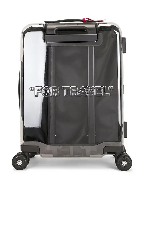 Off-White Quote Arrow Trolley Luggage + Stickers In Black
