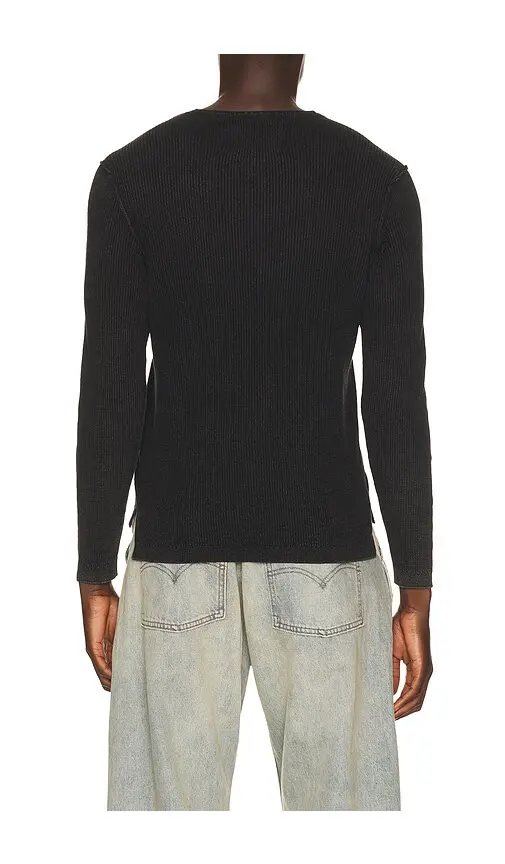 SCHOTT Stonewashed Henley Sweater
