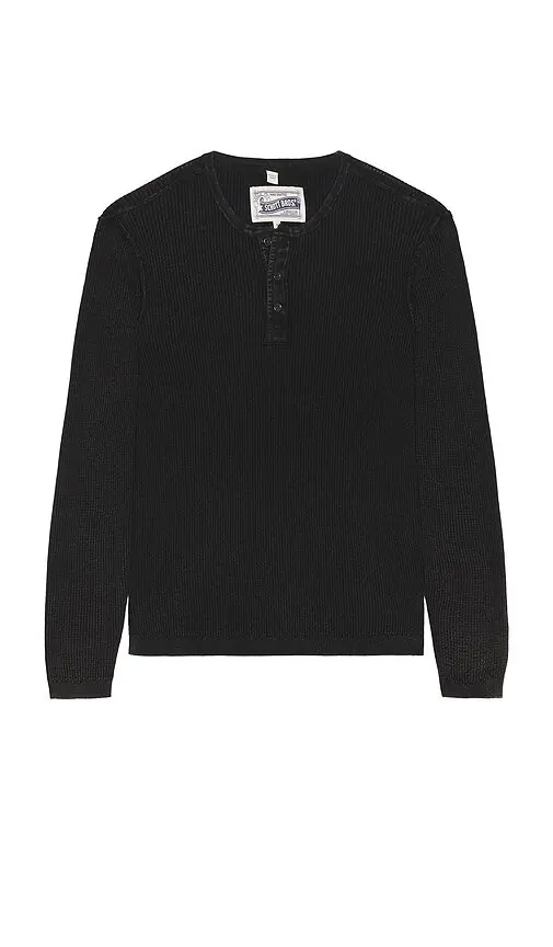 SCHOTT Stonewashed Henley Sweater