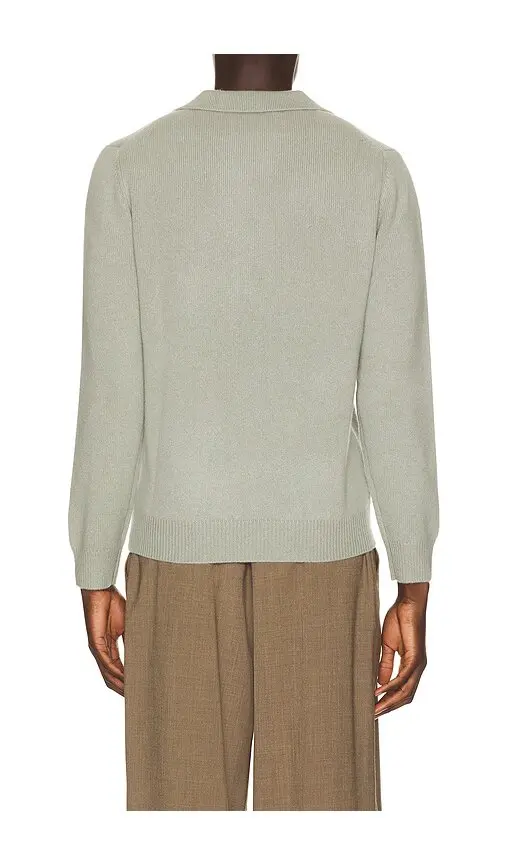 Soft Goat Polo In Grey - Grey Sage
