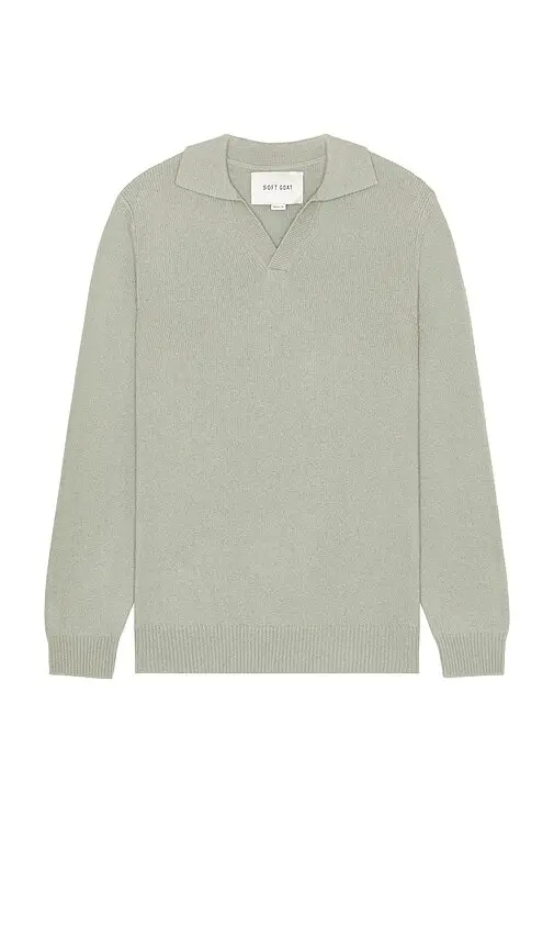 Soft Goat Polo In Grey - Grey Sage