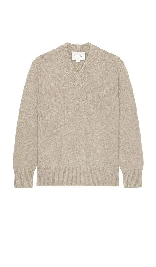 Soft Goat V Neck Sweater In Grey