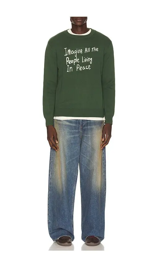 MUSEUM OF PEACE & QUIET Imagine Knit Sweater In Green