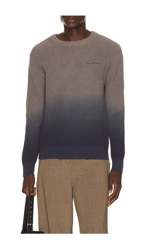 MUSEUM OF PEACE & QUIET Wordmark Knit Sweater In Blue - Navy