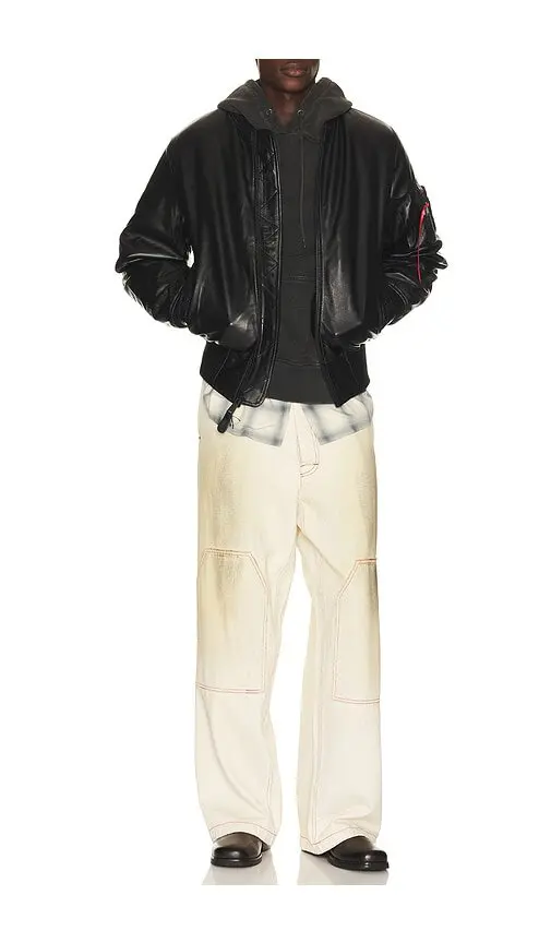 Alpha Industries Ma-1 Heritage Fit Leather Flight Jacket
