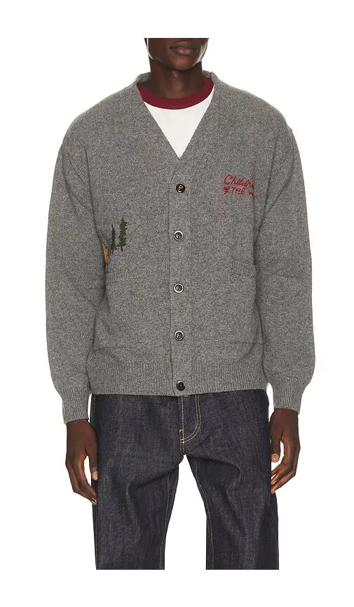 President's P's Wool Hand Embroidery Cardigan Sweater