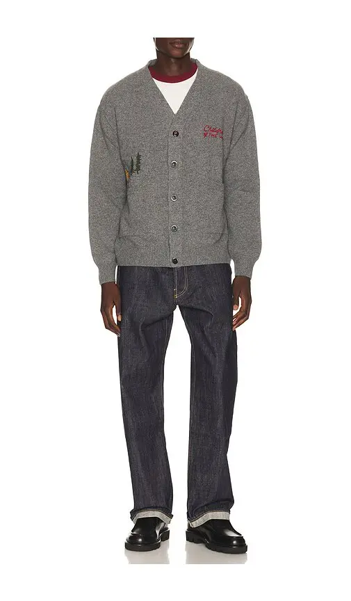 President's P's Wool Hand Embroidery Cardigan Sweater