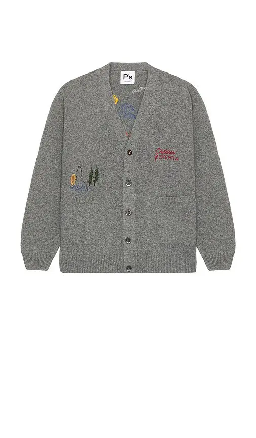 President's P's Wool Hand Embroidery Cardigan Sweater