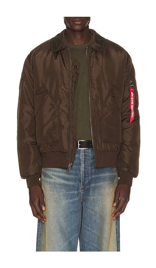 Alpha Industries Cwu 45/p Relaxed Fit Flight Jacket In Brown