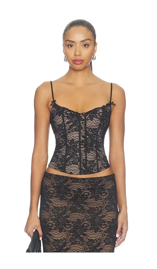 RUNAWAY THE LABEL Kiani Lace Bustier - Black