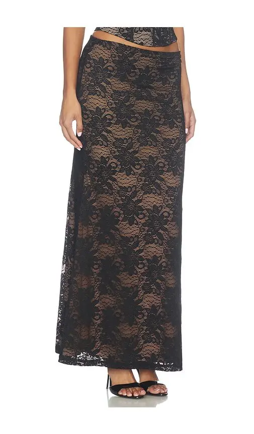 RUNAWAY THE LABEL Kiani Low Waist Lace Maxi Skirt