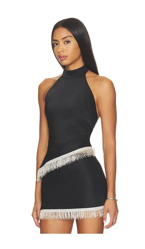 RUNAWAY THE LABEL Valia Halter Asymmetrical Hem Top