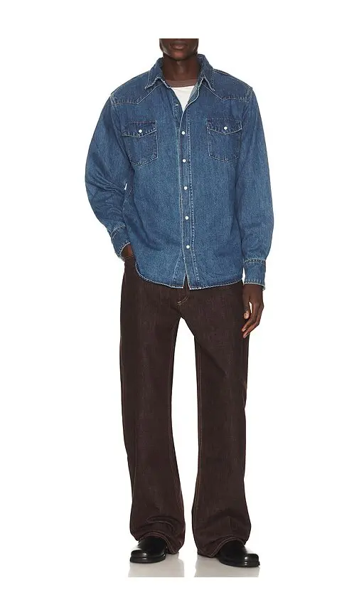ONE OF THESE DAYS Western Shirt In Blue