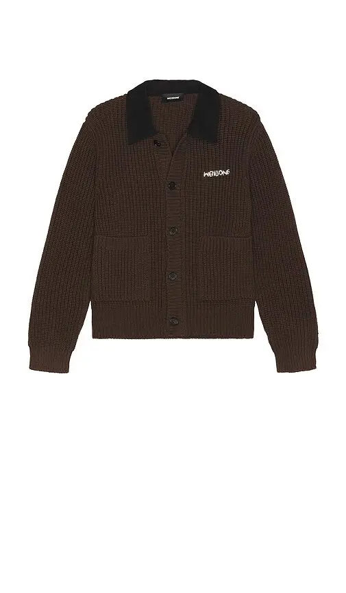 We11Done Contrast Collar Knit Cardigan