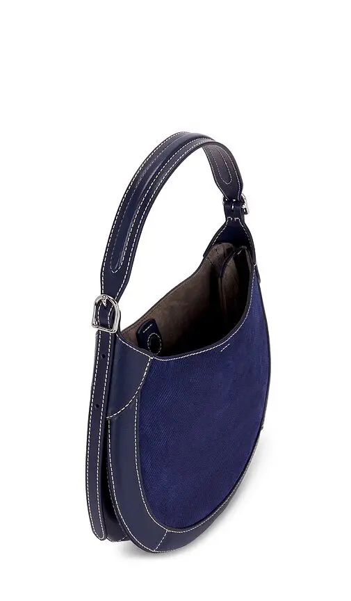 Polo Ralph Lauren Suede Leather Shoulder Bag In Navy