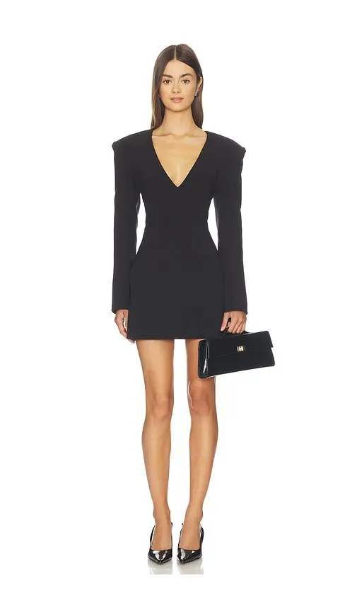 Bardot Olivia Structured Mini Dress - Black