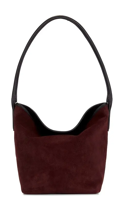 Madewell Suede Port Lid Shoulder Bag In Burgundy