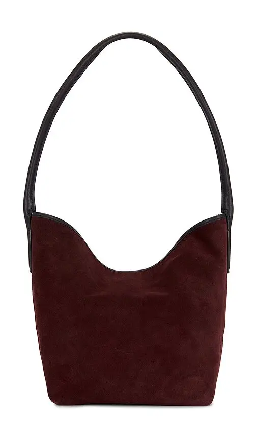 Madewell Suede Port Lid Shoulder Bag In Burgundy