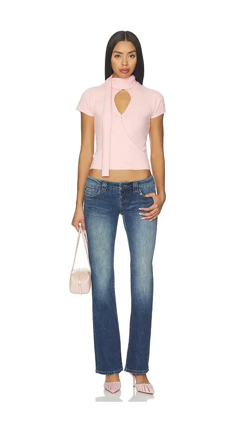 GUIZIO Knit Ara Top In Pink