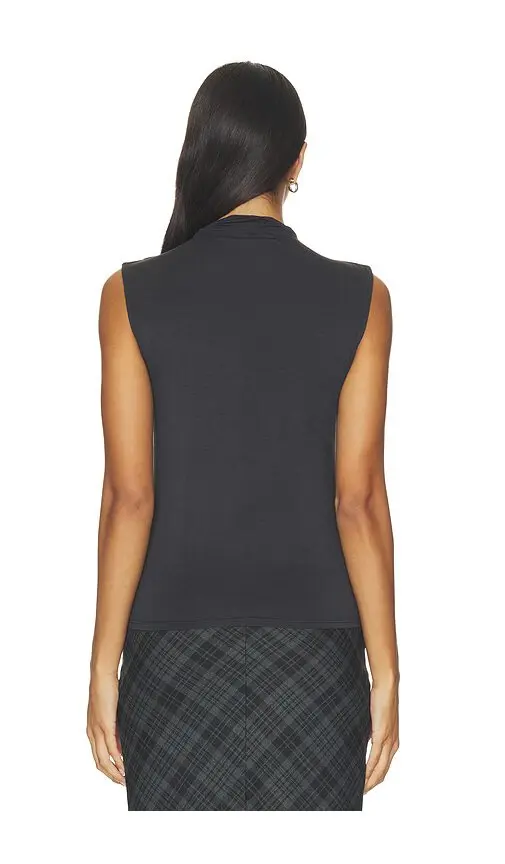 Enza Costa Fluid Viscose Jersey Sleeveless Twist Top In Black