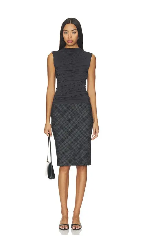 Enza Costa Fluid Viscose Jersey Sleeveless Twist Top In Black