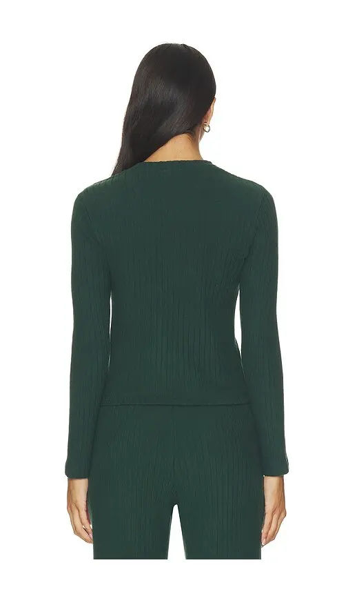Donni. The Sweater Rib Cardigan In Dark Green