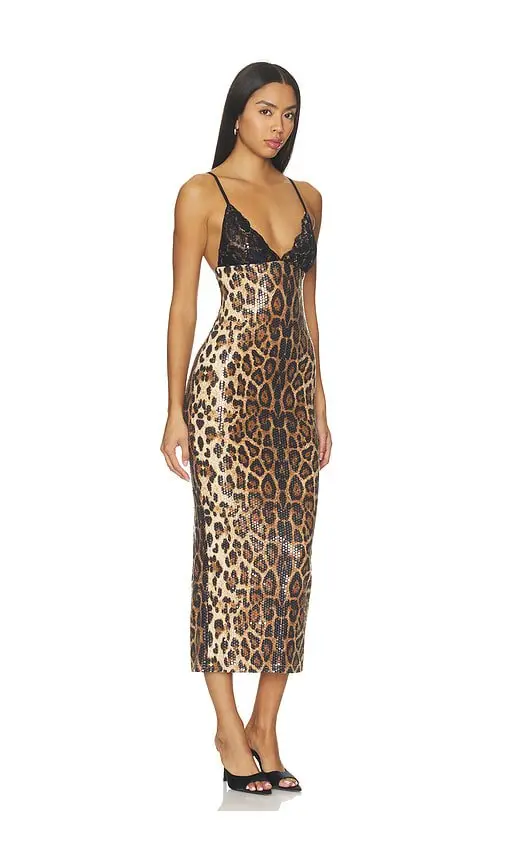 Superdown Dante Midi Dress In Brown