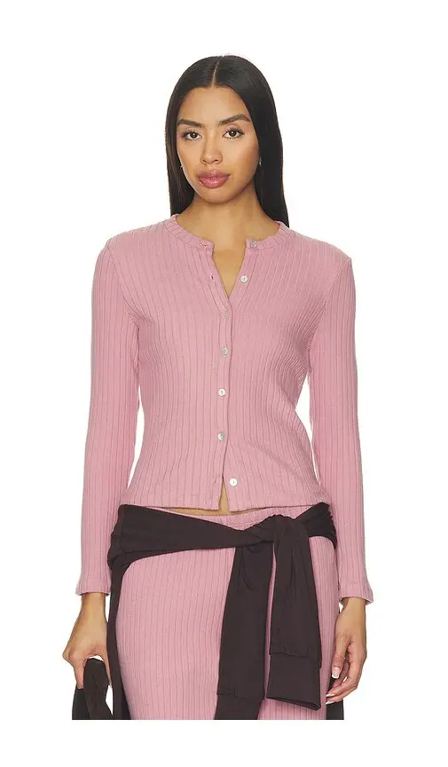 Donni. The Sweater Rib Cardigan In Pink