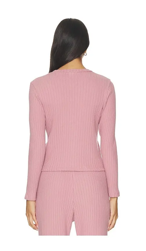 Donni. The Sweater Rib Cardigan In Pink