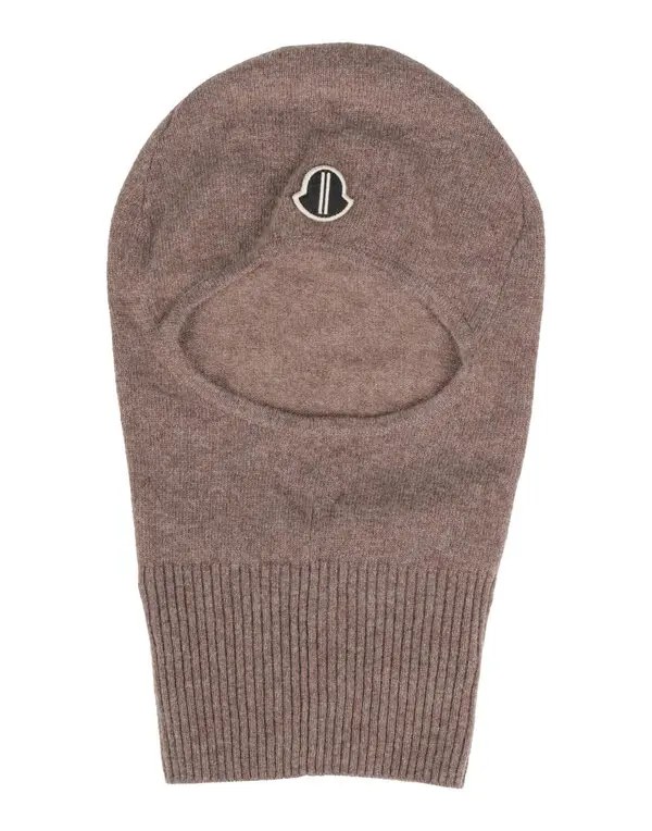 MONCLER + RICK OWENS Hat Taupe Size Virgin Wool, Cashmere