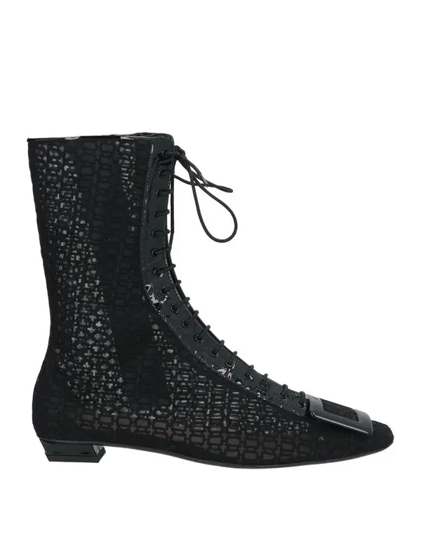ROGER VIVIER Ankle Boots Size Leather, Textile Fibers