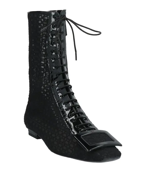 ROGER VIVIER Ankle Boots Size Leather, Textile Fibers