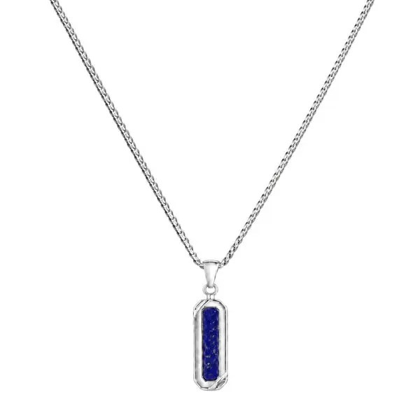 OUTRAGE LONDON Lapis Lazuli Necklace Pendant - Silver