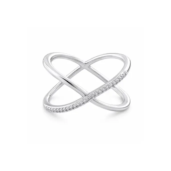 SPERO LONDON Sterling Pave X Ring