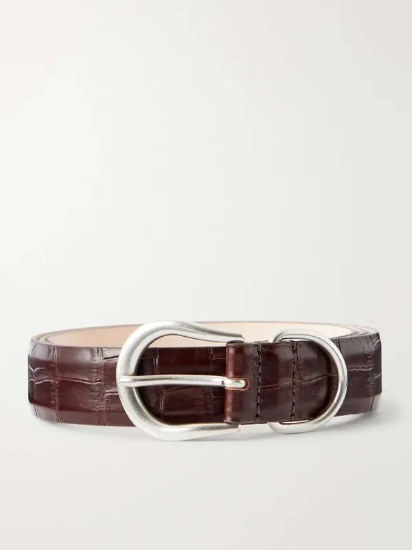 DEHANCHE Hollyhock 3cm Croc-effect Leather Belt