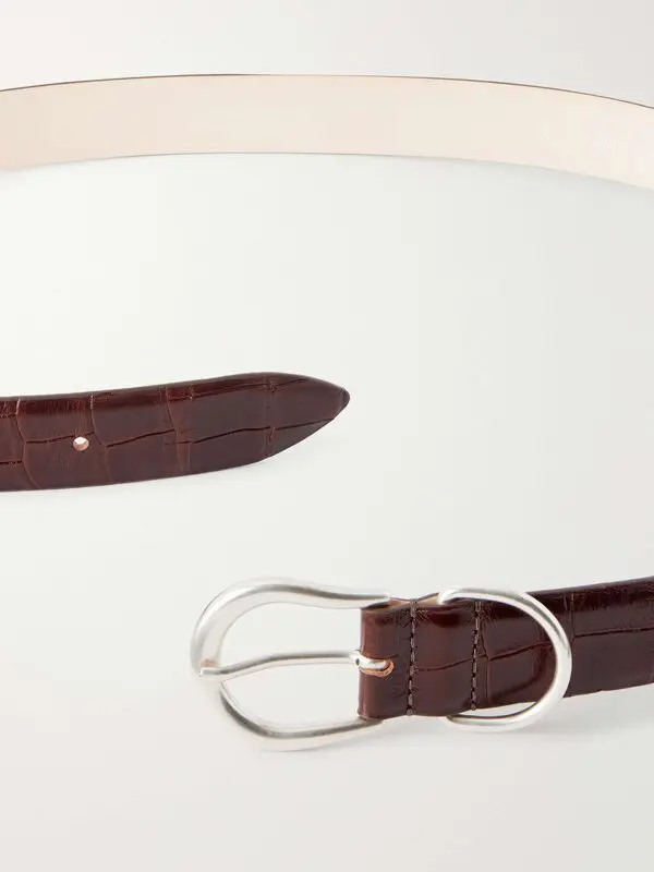 DEHANCHE Hollyhock 3cm Croc-effect Leather Belt